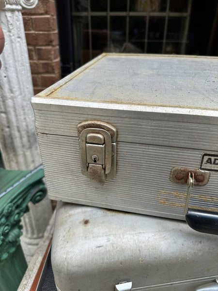 Silver and Black Stackable Industrial Suitcases – Fig House Vintage