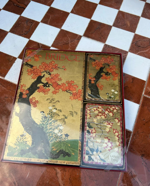 Collection of Gold Asian Playing Cards and Note Pad – Fig House Vintage