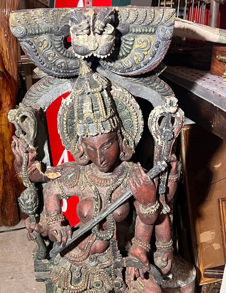 Late 19th Century Antique Solid Wood Carved Goddess Statue – Fig House ...