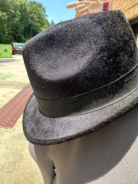 Vintage Velvet Fedora With Black Strap – Fig House Vintage