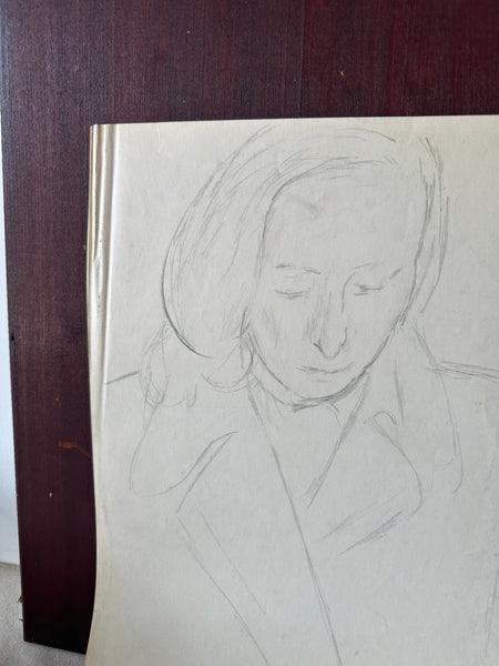 Minimalist Expressionism Drawing of a Woman – Fig House Vintage