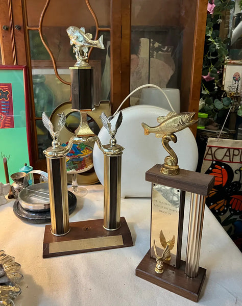 1970s Bass Trophy Pair – Fig House Vintage