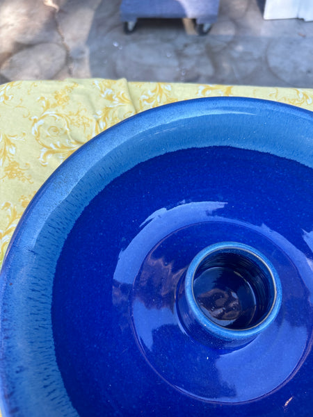 Blue Abstract Pottery Serving Bowl With Spout – Fig House Vintage