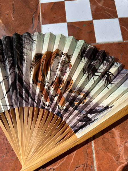 Paper Fan With Tiger Design – Fig House Vintage