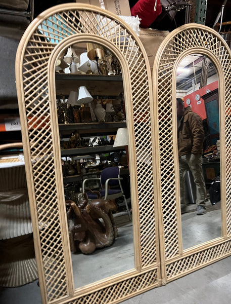 Oversized Hand Woven Bamboo Floor Mirror – Fig House Vintage