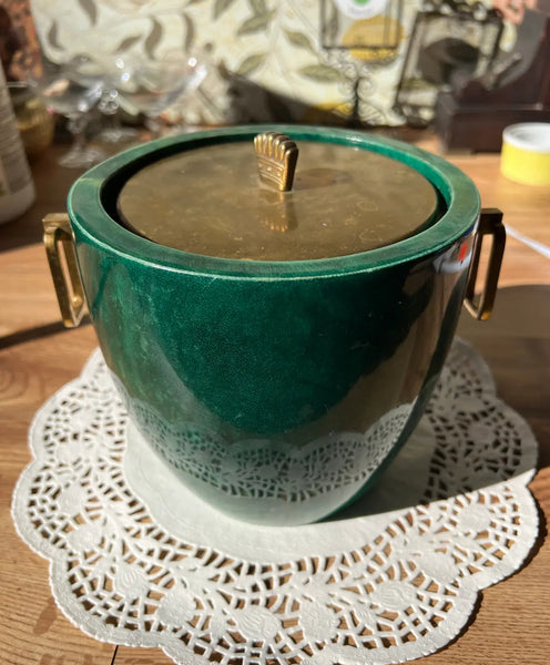 Malachite Inspired Goat Skin Champagne Bucket With Brass Art Deco Top ...