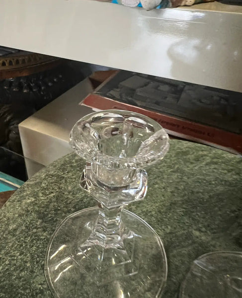Pair of Small Glass Candlestick Holders – Fig House Vintage