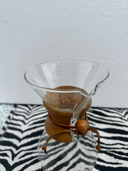 Boho Chic Pour Over Glass Coffee Maker With Wooden Accents – Fig House ...