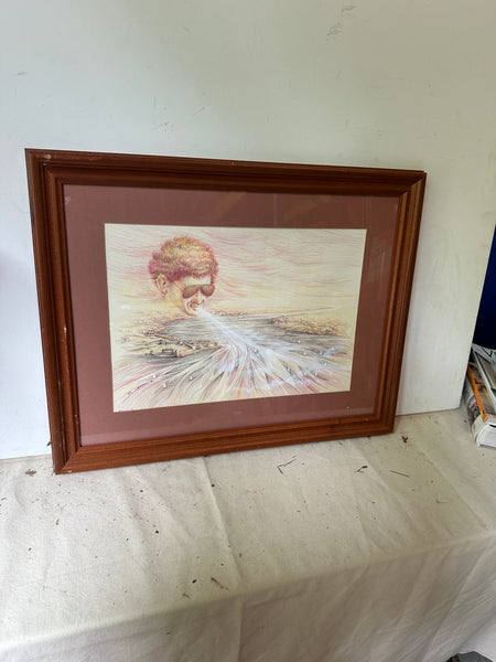 Framed Expressionism Wind Drawing – Fig House Vintage