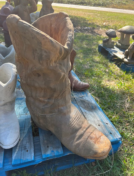 Pair of Oversize Jumbo Concrete Cowboy Boot Planters – Fig House Vintage