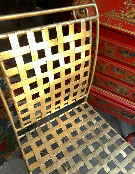 Gold Painted Checker Back Chair – Fig House Vintage