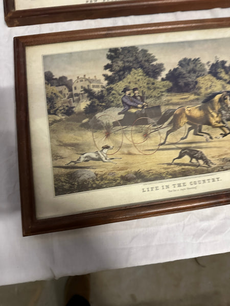 Collection of Matching Equestrian Framed Paintings – Fig House Vintage